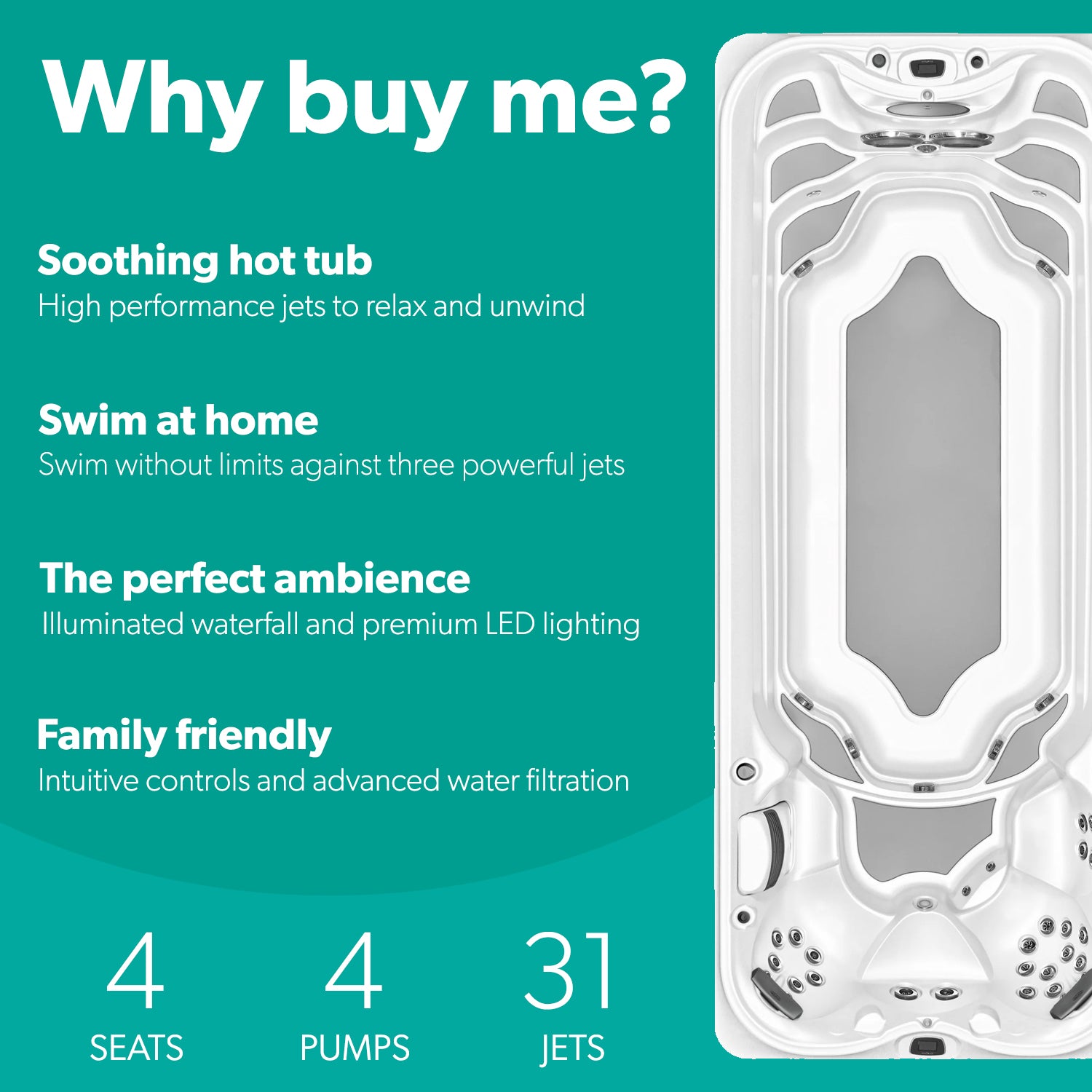 Jacuzzi® Powerpro™ J-19™ - Swim Spa | Outdoor Living